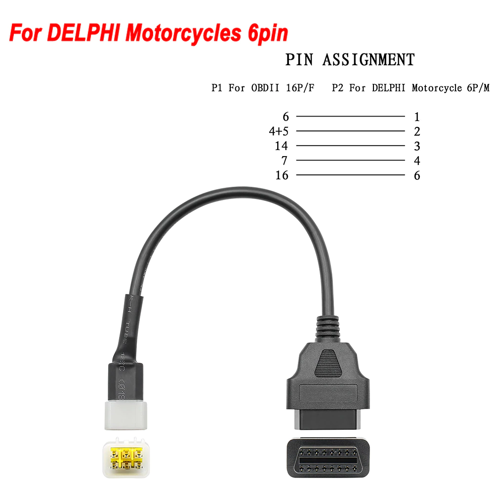 6pin OBD2-kontakt för DELPHI - bildiagnosverktyg.se